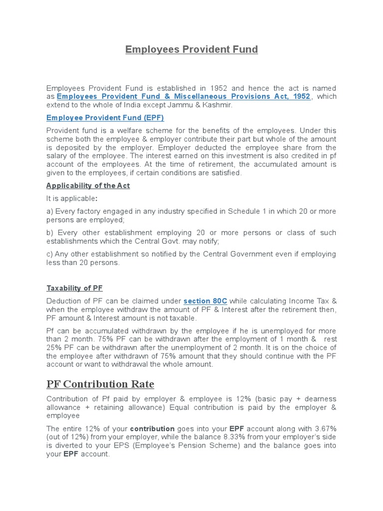 Overview of Employees Provident Fund | PDF | Labor | Public Finance