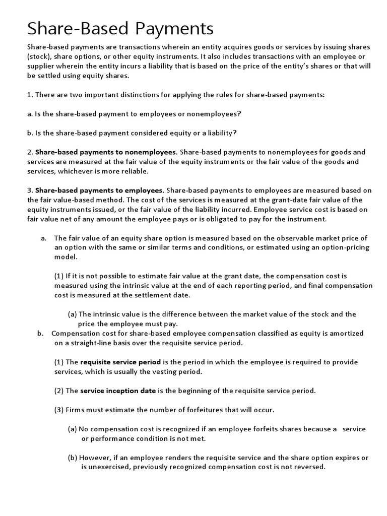 Share-Based Payment PDF | PDF | Employee Stock Option | Option (Finance)