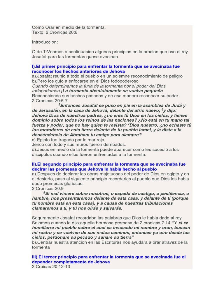Como Orar en Medio de La Tormenta | PDF | Oración | Creencia religiosa y doctrina