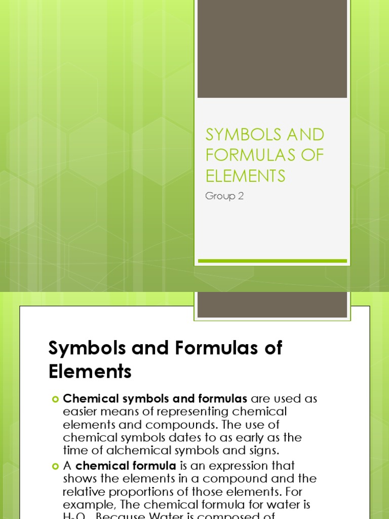 Chemical Symbols and Formulas Explained | PDF