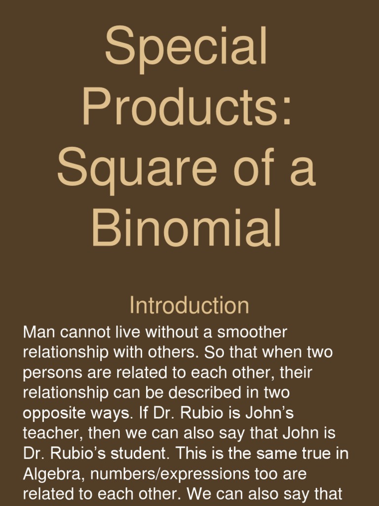 Square of a Binomial Explained | PDF | Exponentiation | Number Theory