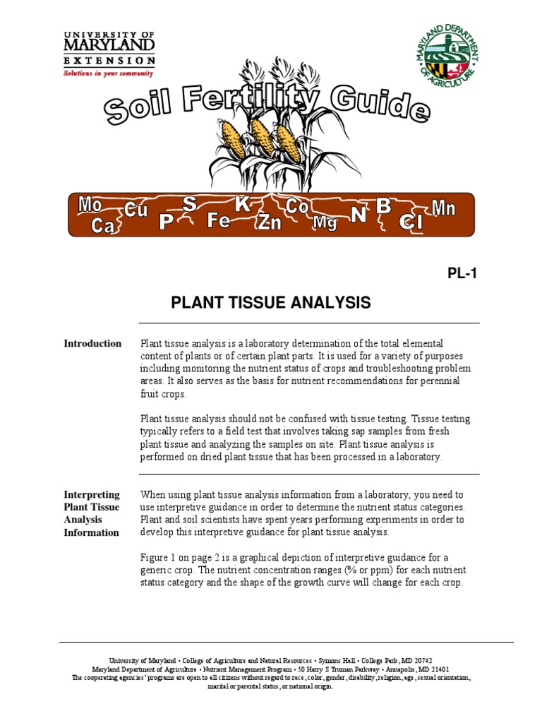 Plant Tissue Analysis PDF | PDF | Plants | Agriculture