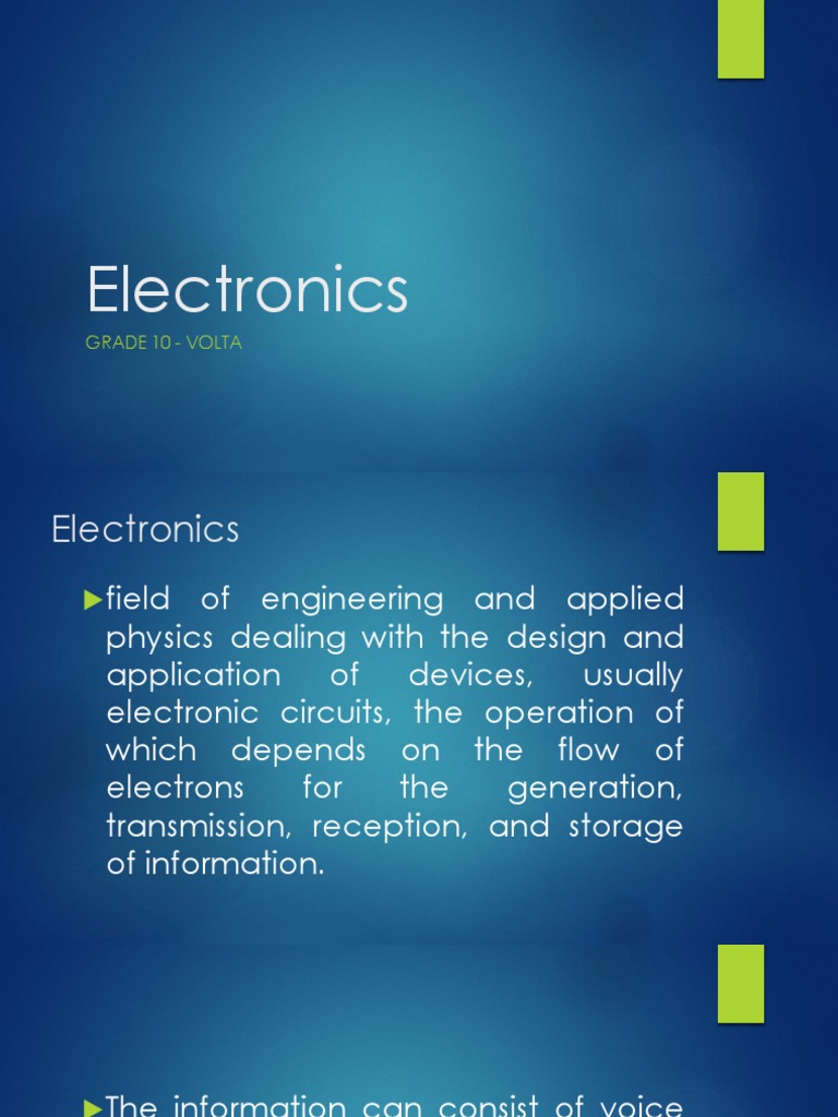 Electronics: Grade 10 - Volta | PDF | Exponentiation | Electronics