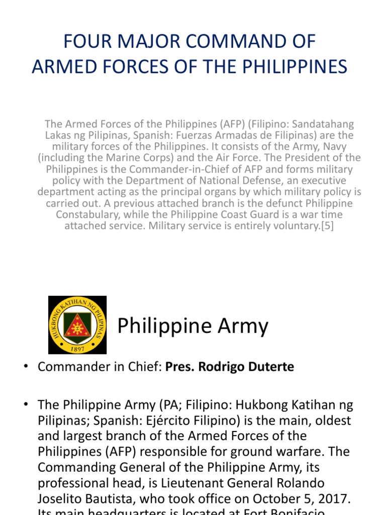 Four Major Command of Armed Forces of The Philippines | PDF | Defense ...