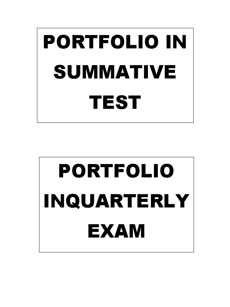 Portfolio in Summative Test Portfolio Inquarterly Exam | PDF | Art