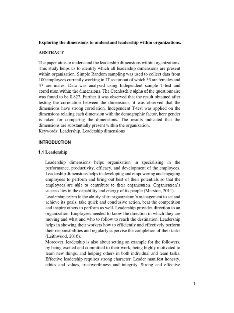 Project On Leadership | Download Free PDF | Goal | Leadership