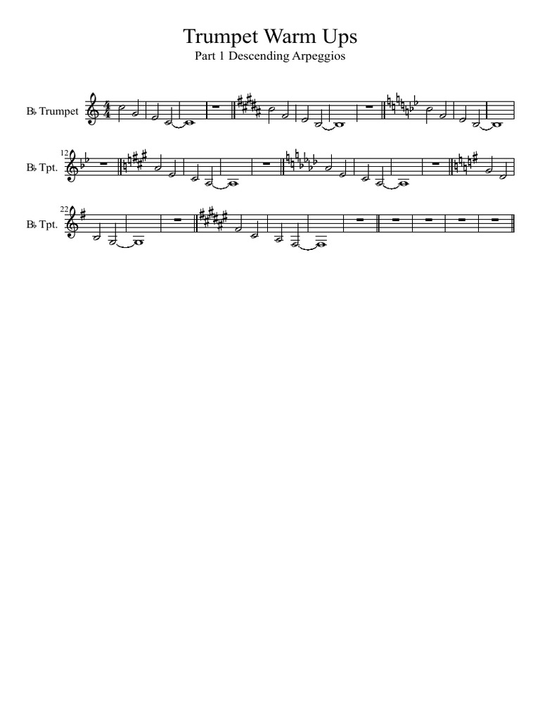 Trumpet Warm Ups Part 1 PDF PDF | PDF
