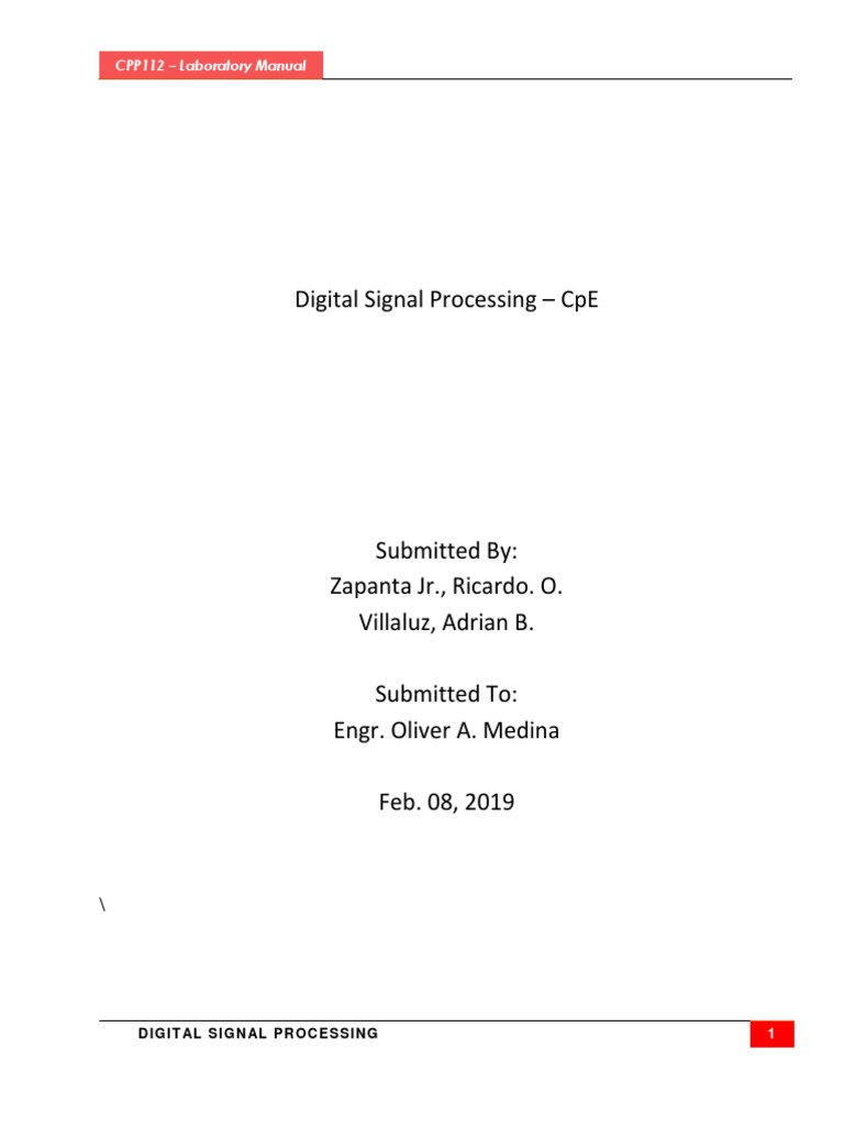 Digital Signal Processing | PDF