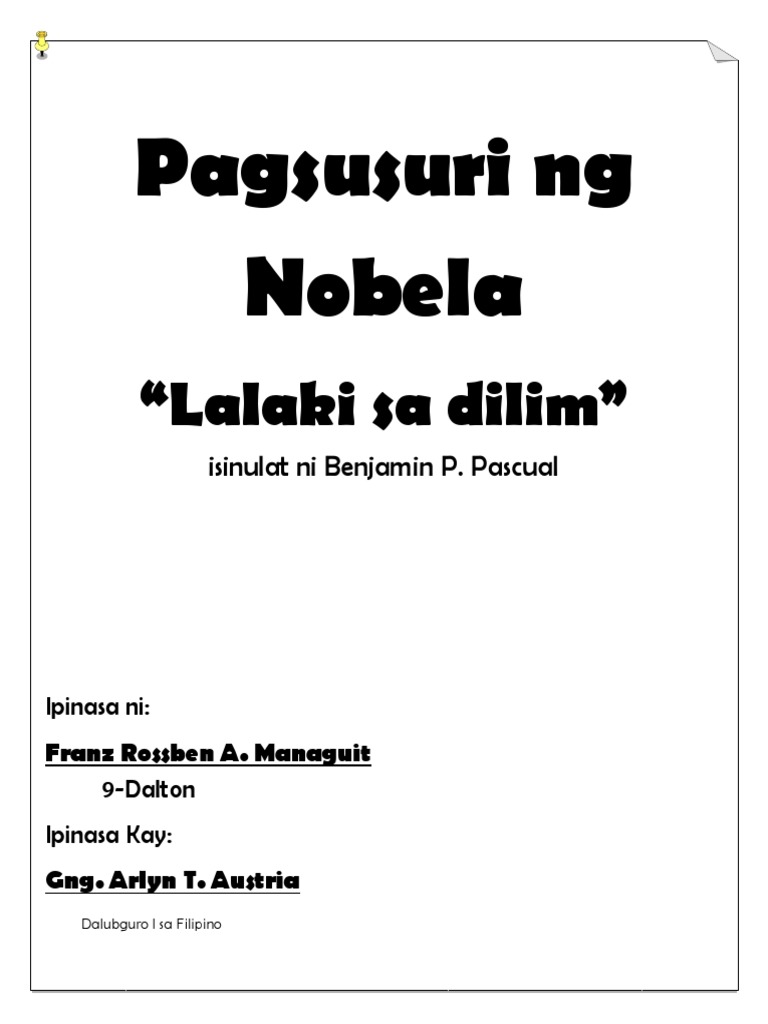 Pagsusuri NG Nobela Dapat Matapos Ko Ito NG 11 00 PM Within 2 Hours | PDF