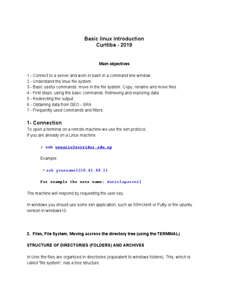 Basic Linux Introduction | PDF | Directory (Computing) | Computer File