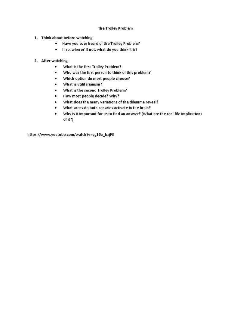 Trolley Problem | PDF | Stereotypes | Neuroscience