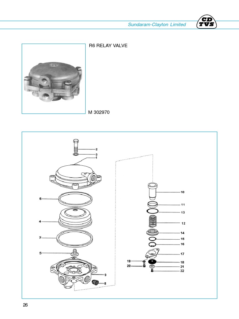 R6 Relay Valve | PDF | Valve | Rotating Machines