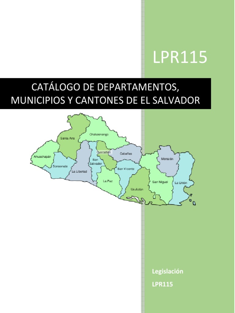 Catálogo de Departamentos, Municipios y Cantones | PDF | Centroamérica ...