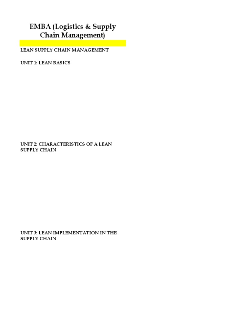 Lean Supply Chain MGMT-LSCM | Download Free PDF | Lean Manufacturing | Supply Chain