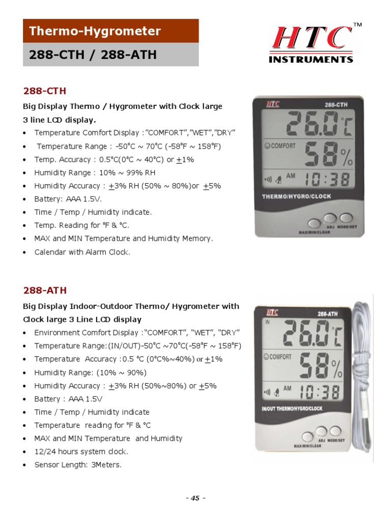 288cth Digital Thermo Humidity Meter | PDF