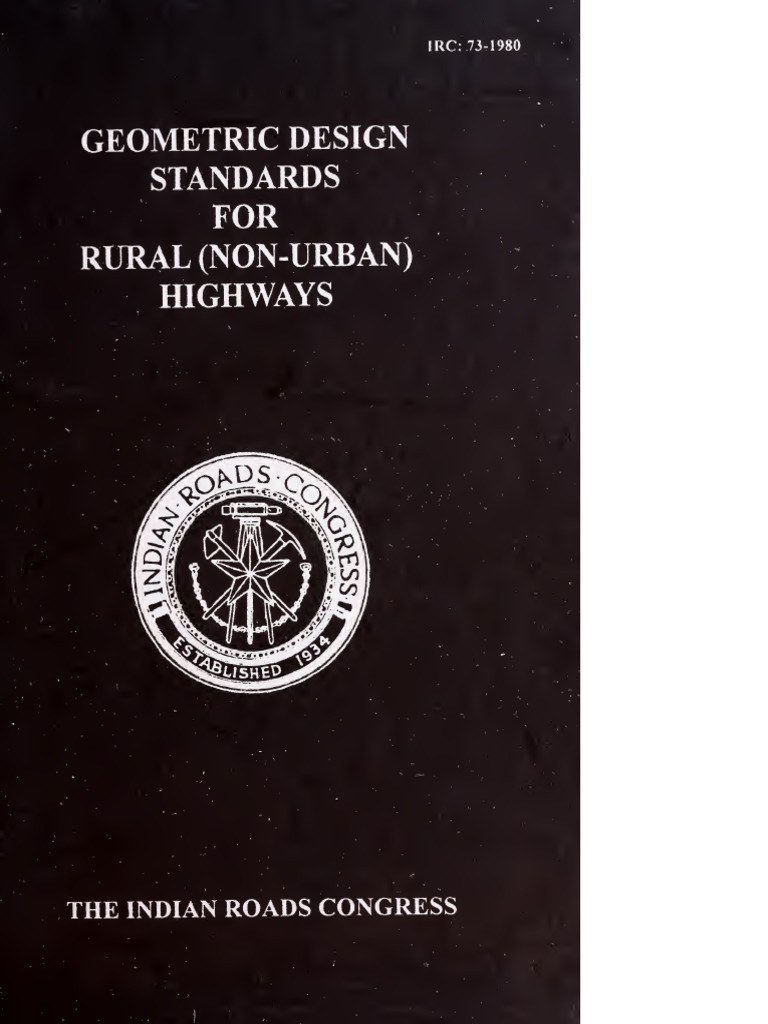 IRC Geometric Design Standards for Rural Highways | PDF | Lane | Road