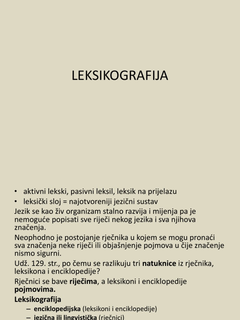 LEKSIKOGRAFIJA | PDF