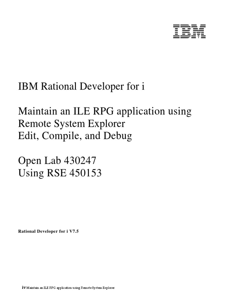 Maintain An ILE RPG Application Using Remote System Explorer | PDF | Ibm Rpg | Library (Computing)