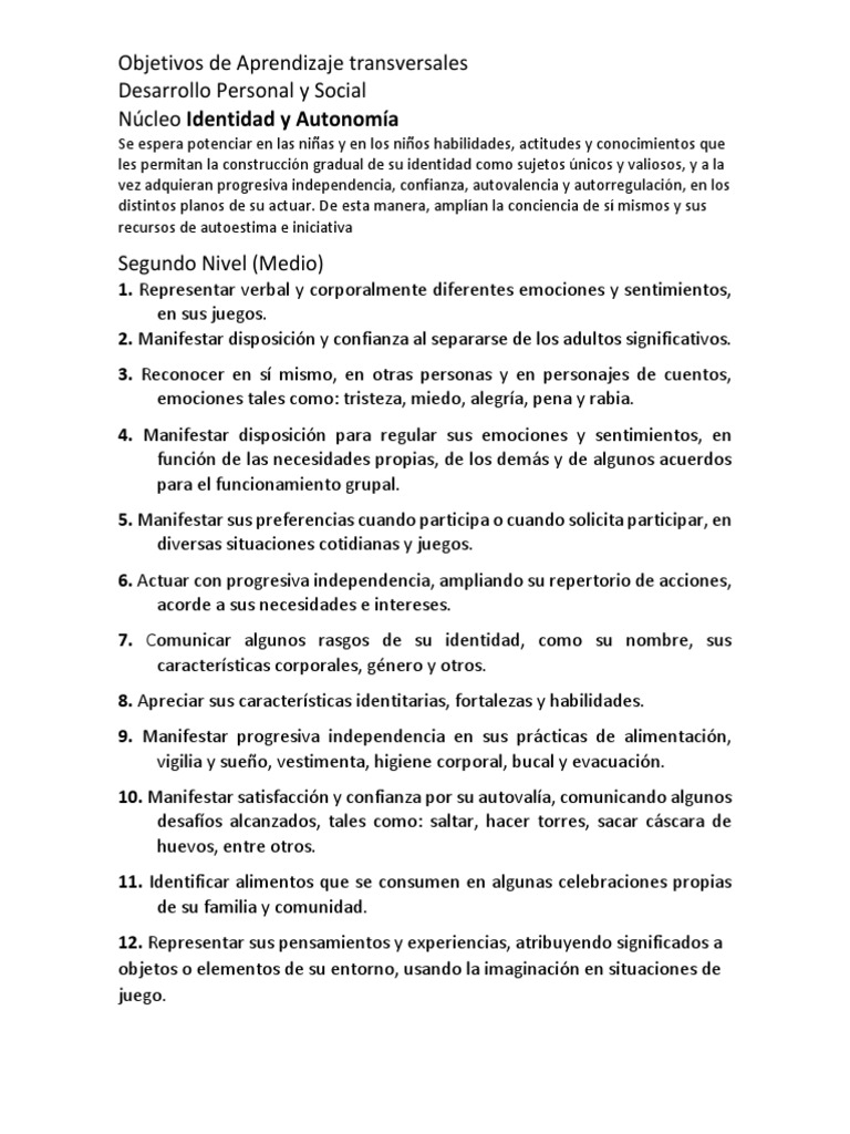 Objetivos de Aprendizaje Transversales | PDF | Residuos | Comunicación