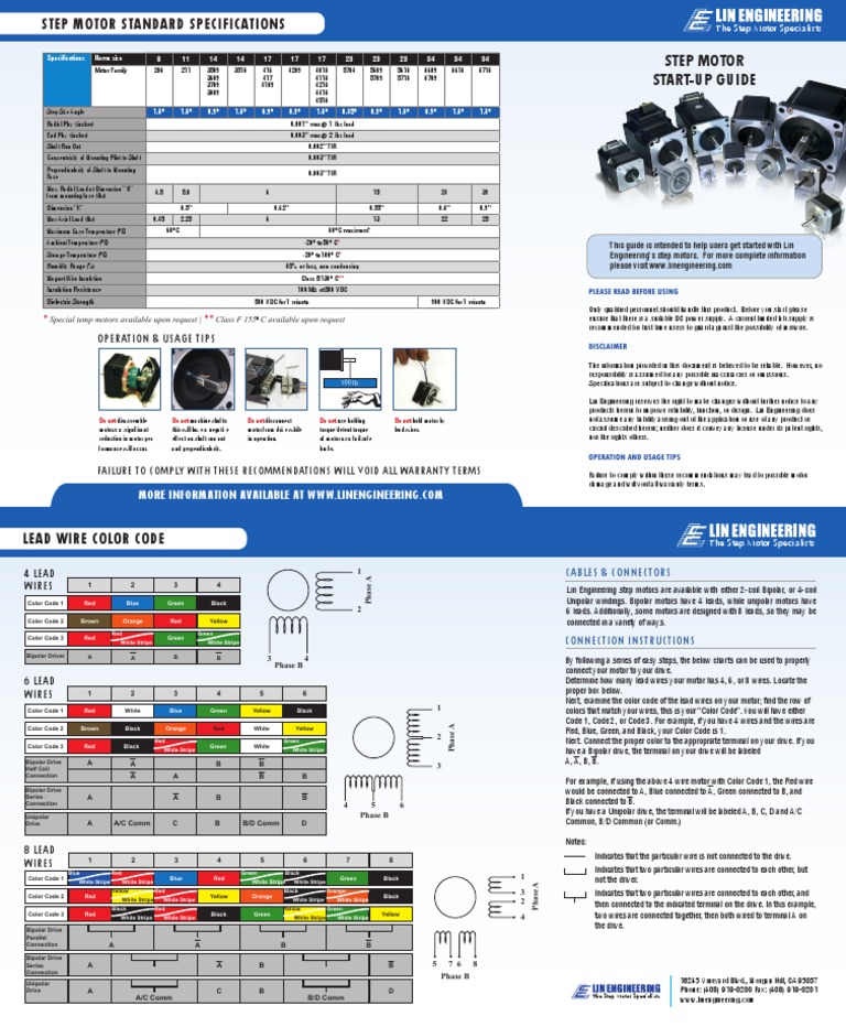 Step Motor Start-Up Guide PDF | PDF | Electric Motor | Green