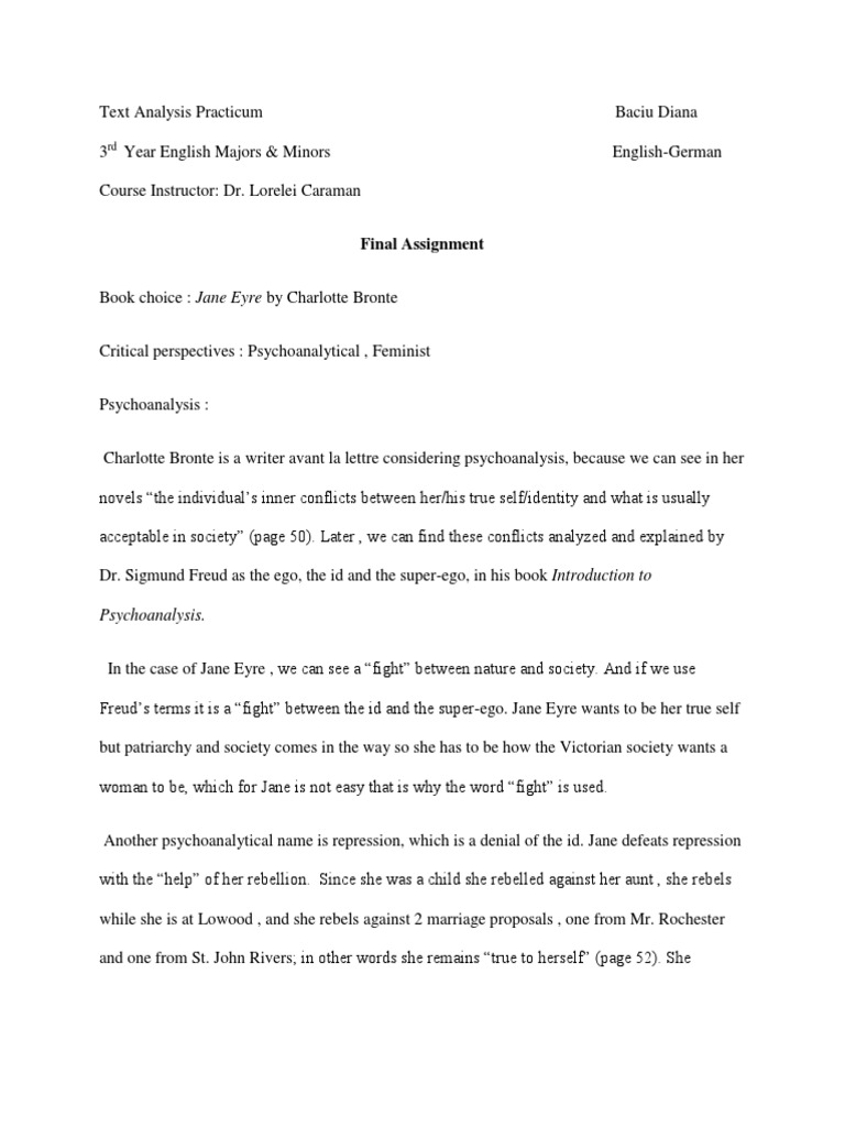 Feminism - Jane Eyre | PDF | Jane Eyre | Id