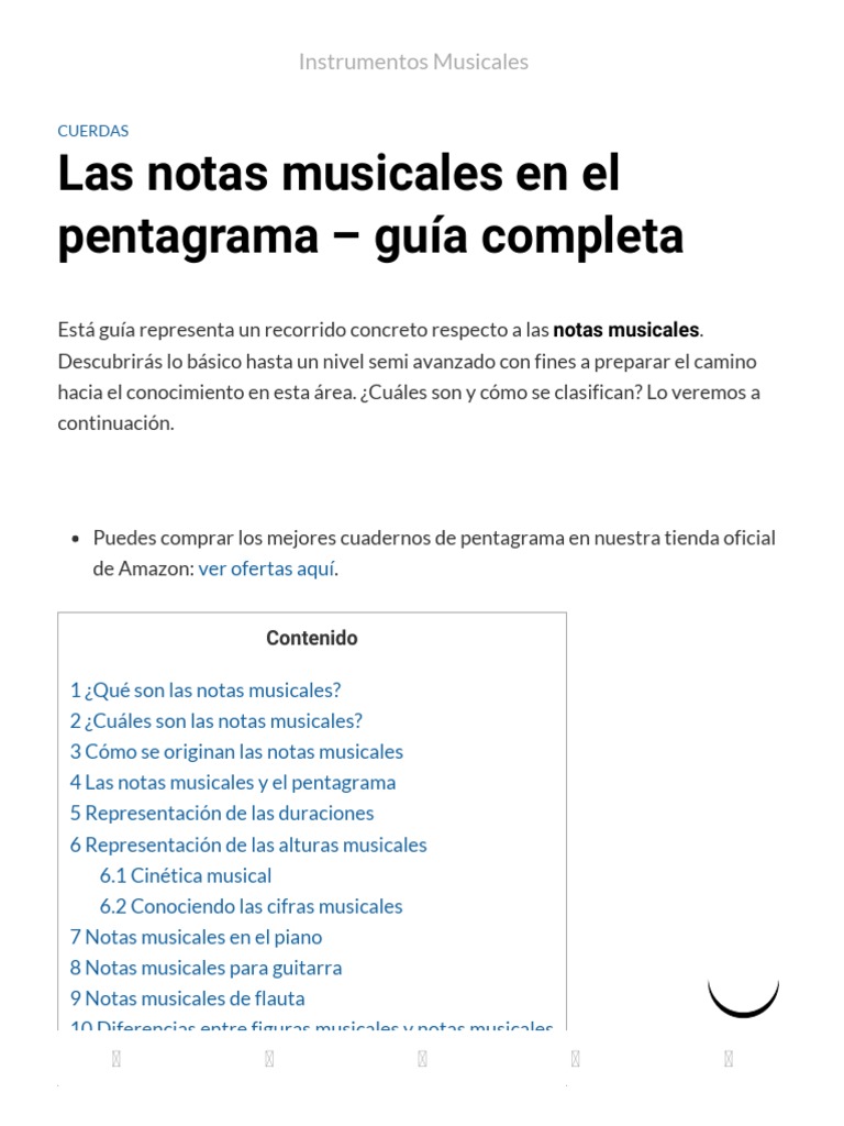 Las Notas Musicales en El Pentagrama - Guía Completa | PDF | Clave | Teoría musical