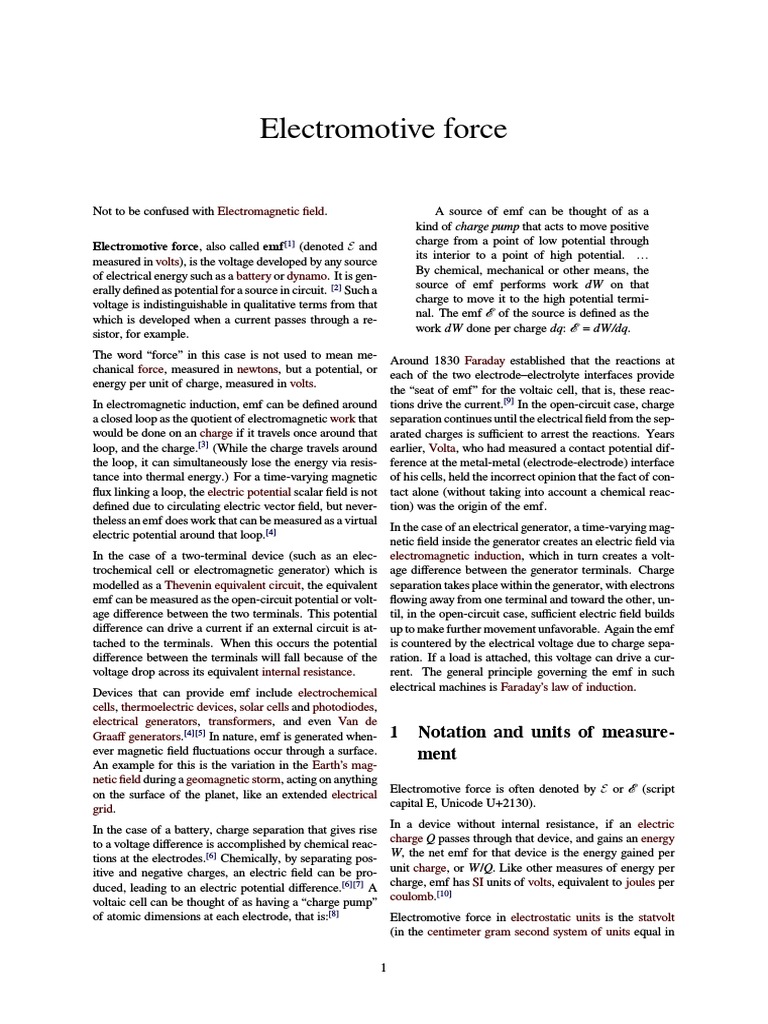 Electromotive Force | PDF | Electromagnetism | Physics