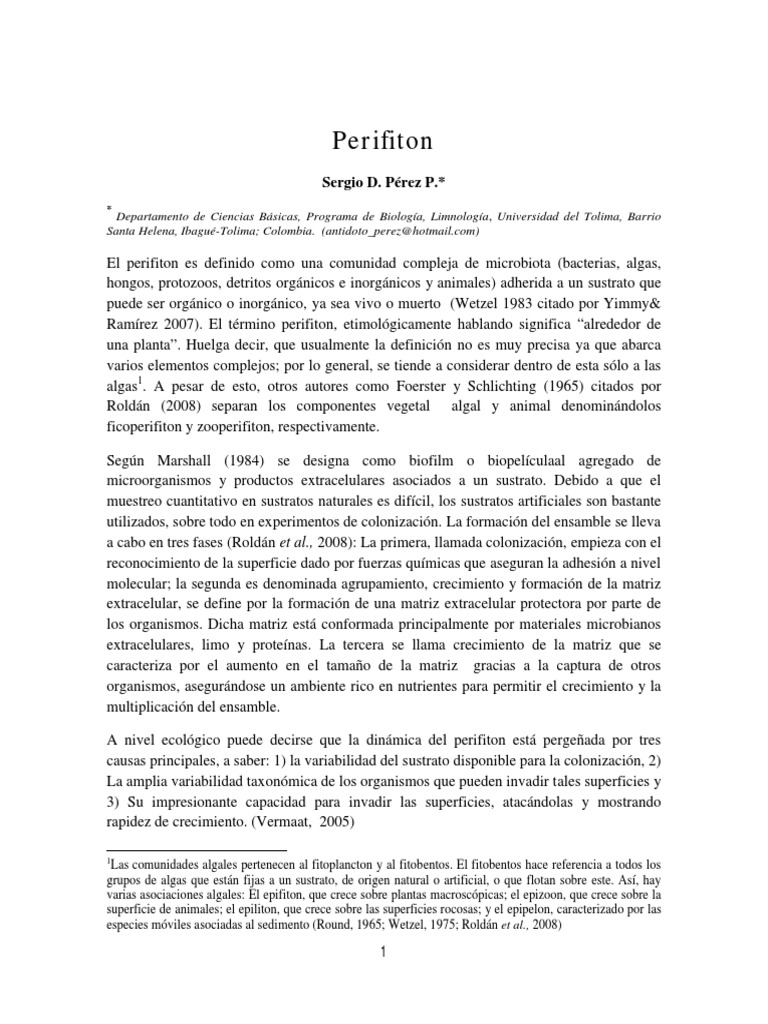 Perifiton | PDF | Aluminio | Plantas