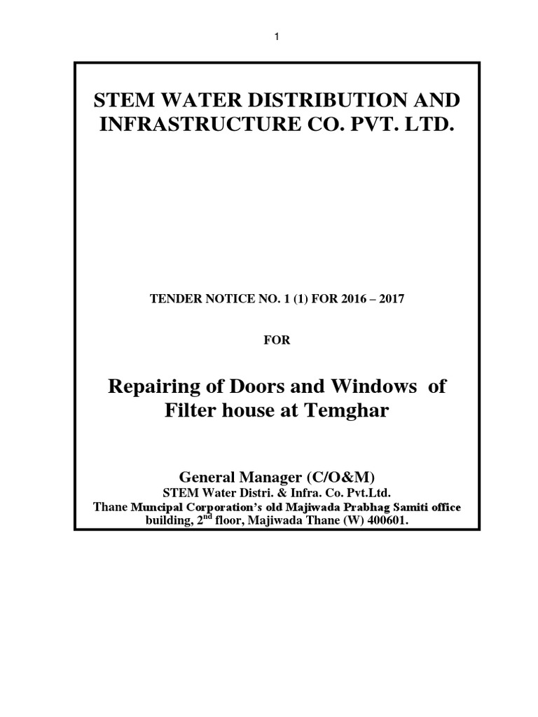 Detailed Tender Document | PDF | Taxes | Payments
