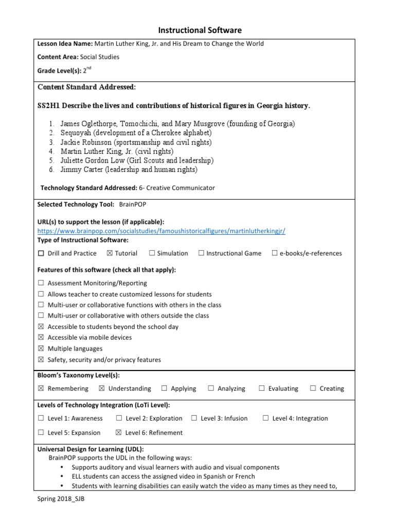 MLK Jr. Lesson Plan for 2nd Graders | PDF | Homework | Education Theory