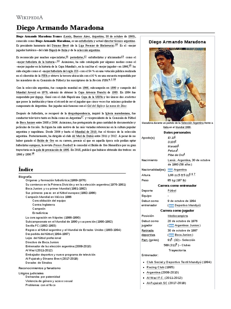 Diego Armando Maradona | PDF | Diego Maradona | A.C. Milan