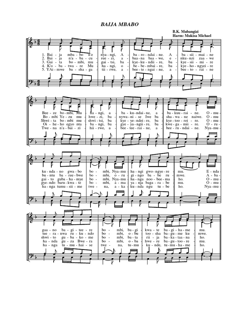 Baija Mbabo: B.K. Mubangizi Harm: Mukisa Michael | PDF