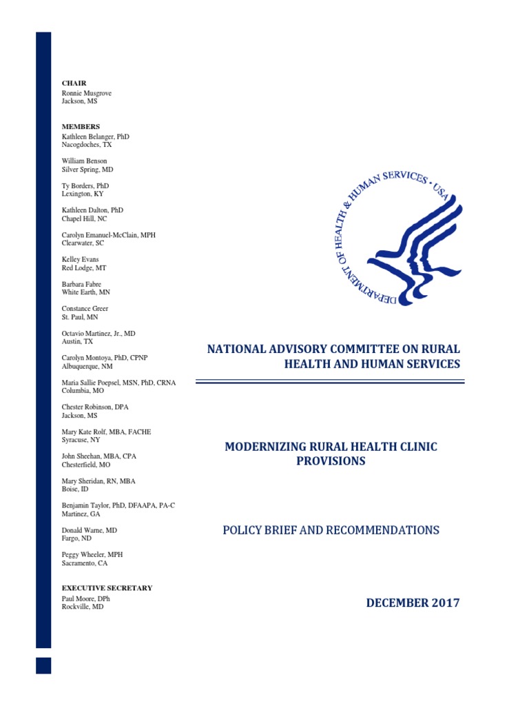 Modernizing Rural Health Clinic Policies | PDF | Medicare (United ...