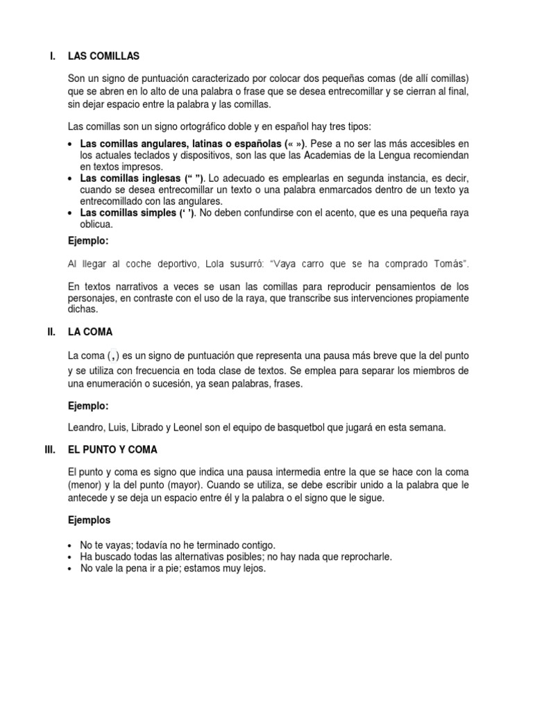 Las Comillas | PDF | Comillas | Coma