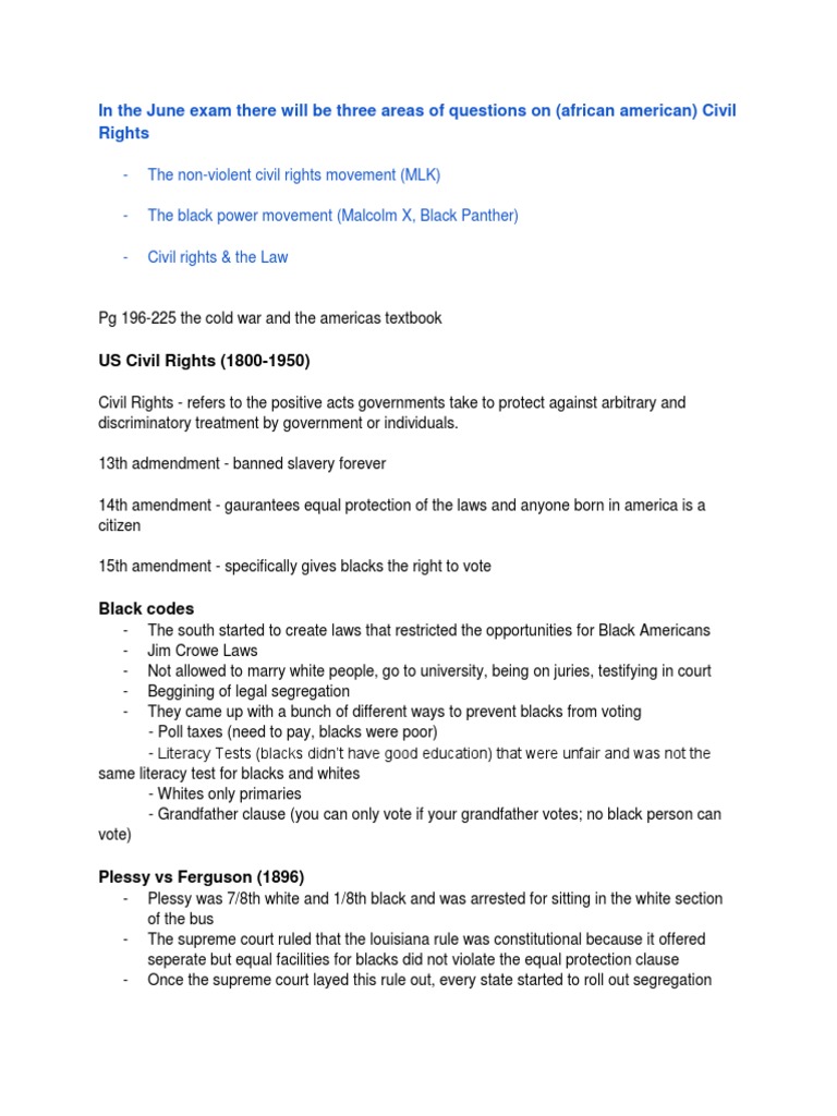 Civil Rights Ib History Notes | Download Free PDF | Augusto Pinochet ...