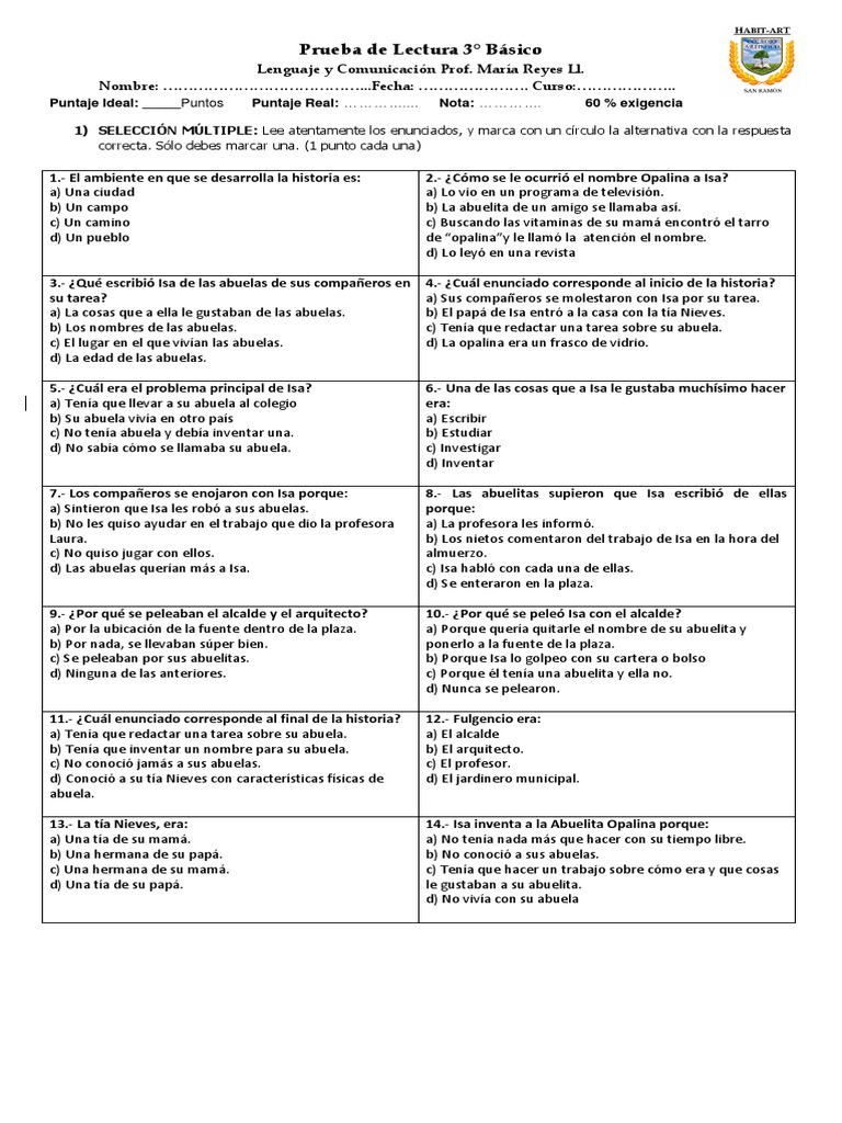 Prueba Abuelita Opalina | PDF