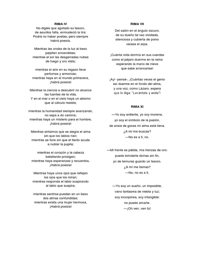 Rimas Becquer 4-7-11-12-21-23-24-52-53 | PDF | Naturaleza