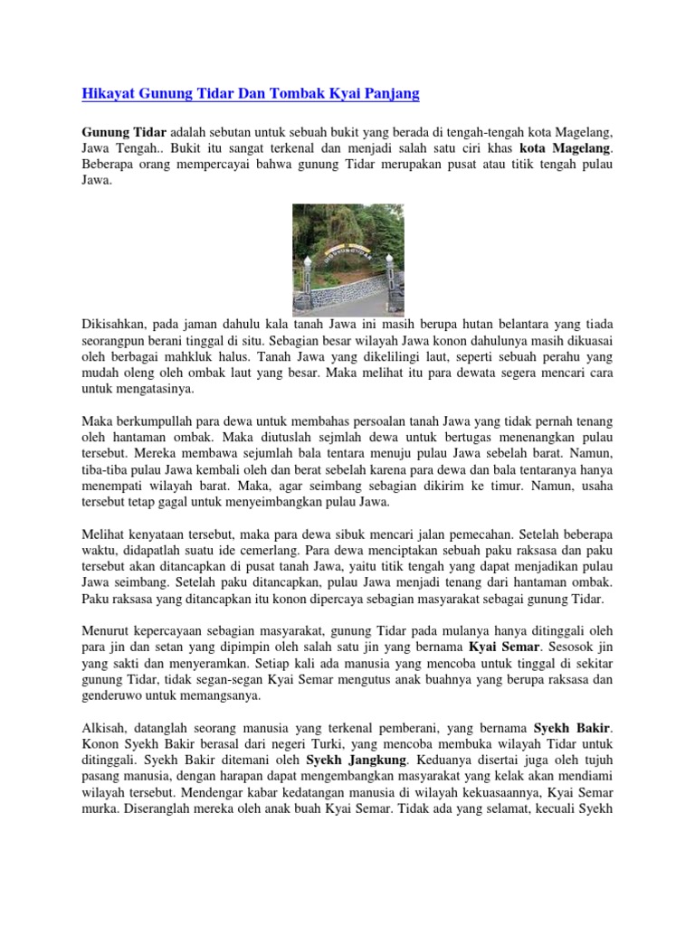 Legenda Gunung Tidar dan Syekh Bakir | PDF | Sejarah