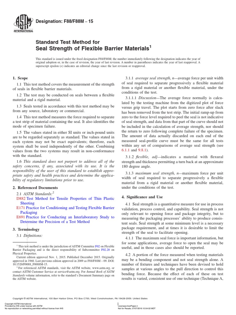 Astm-F88 F88M 2015 319024881572 | PDF | Statistics | Teaching Mathematics