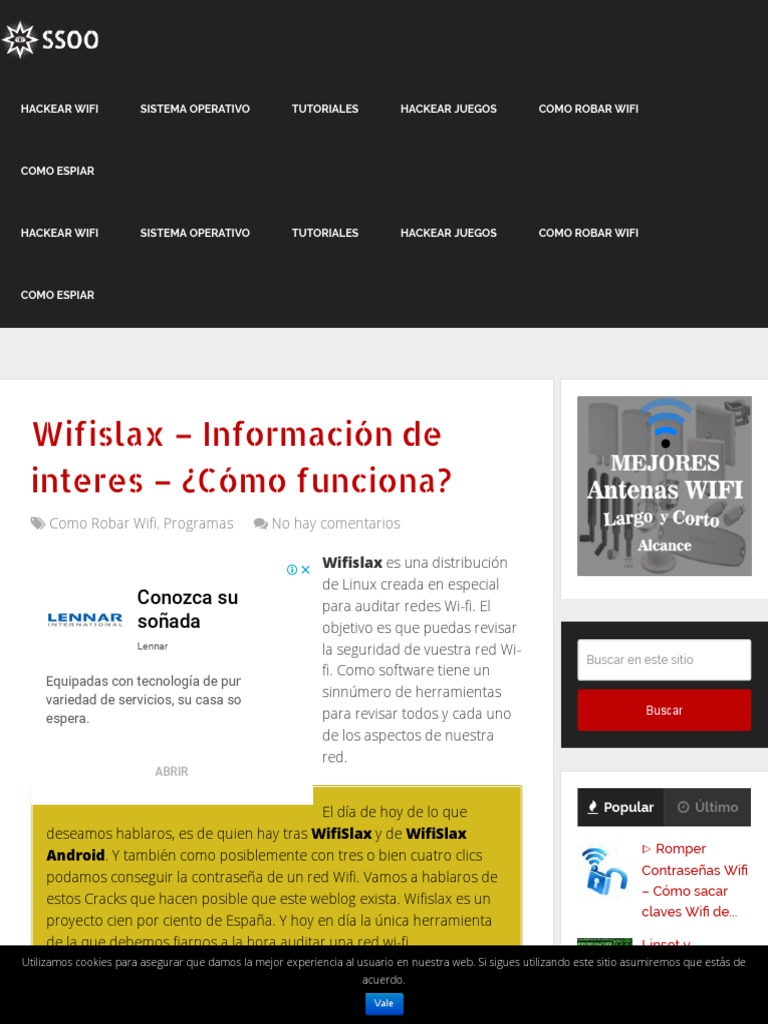 Wifislax - Información de Interes - ¿Cómo Funciona - Mis SO | PDF | Contraseña | Wifi