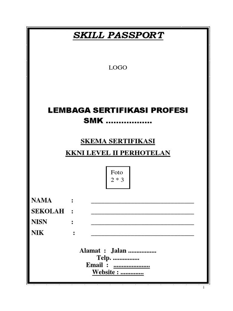 Skill Pasport Contoh | PDF
