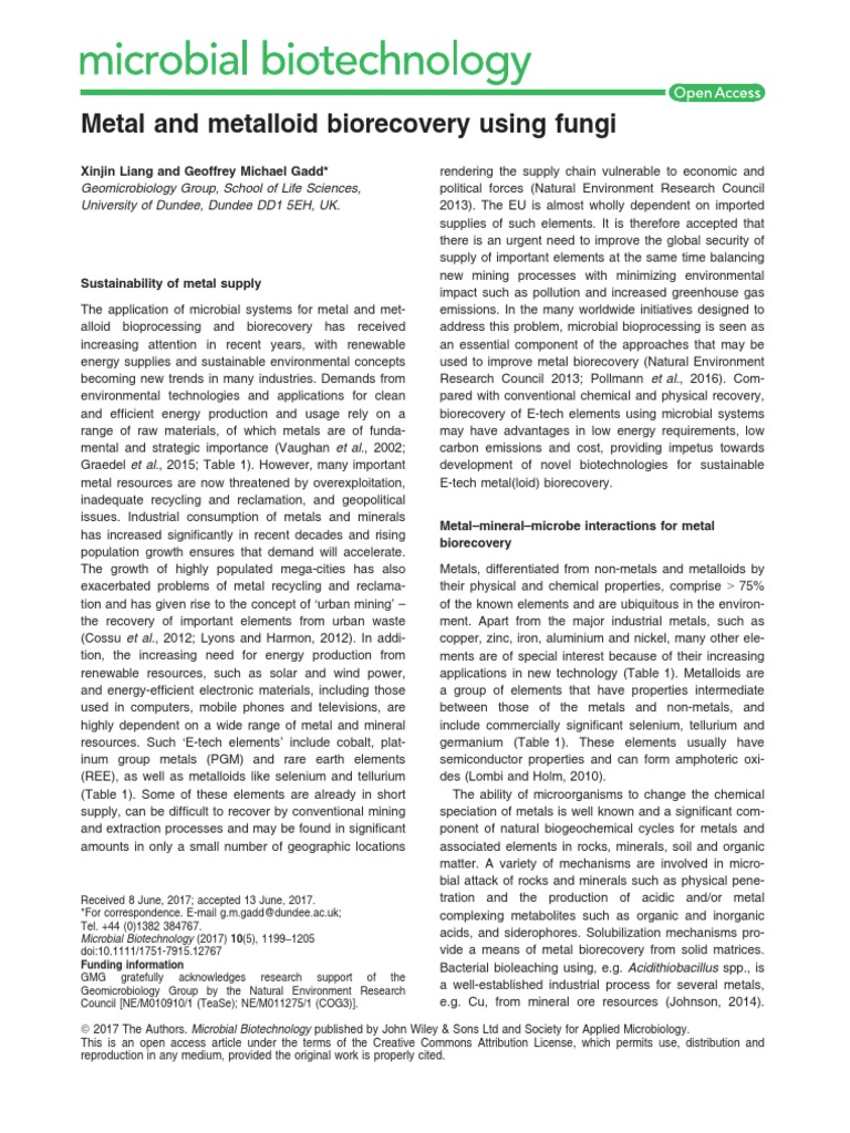 Microbial Biotechnology | PDF | Sustainability | Metals