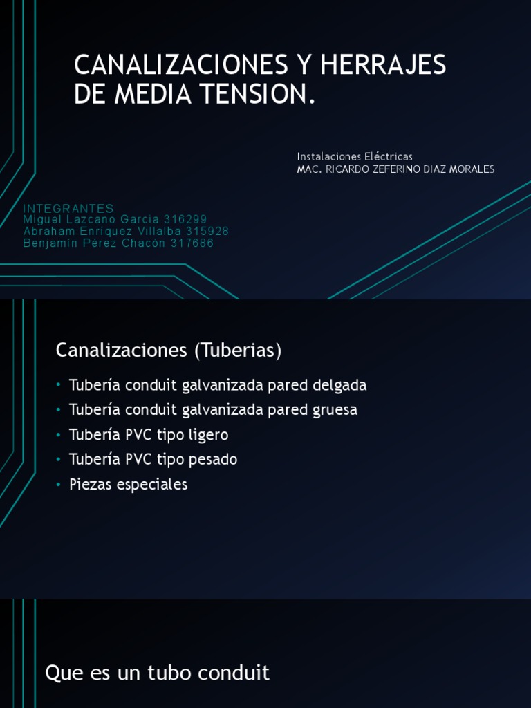 Canalizaciones y Herrajes de Media Tension. | Descargar gratis PDF | Tubería (transporte de ...