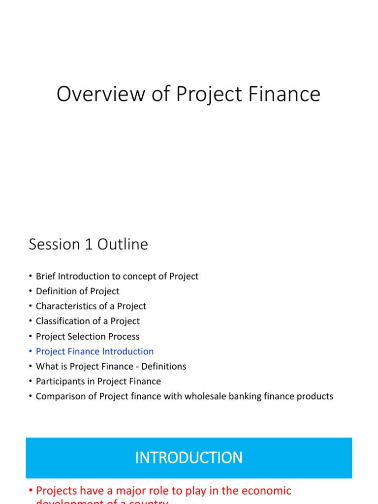 Introduction to Project Finance Overview | PDF | Project Finance | Loans