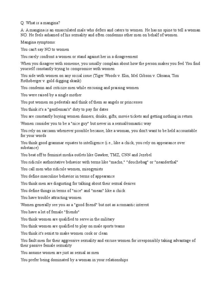 What is a Mangina | Machismo | Gender