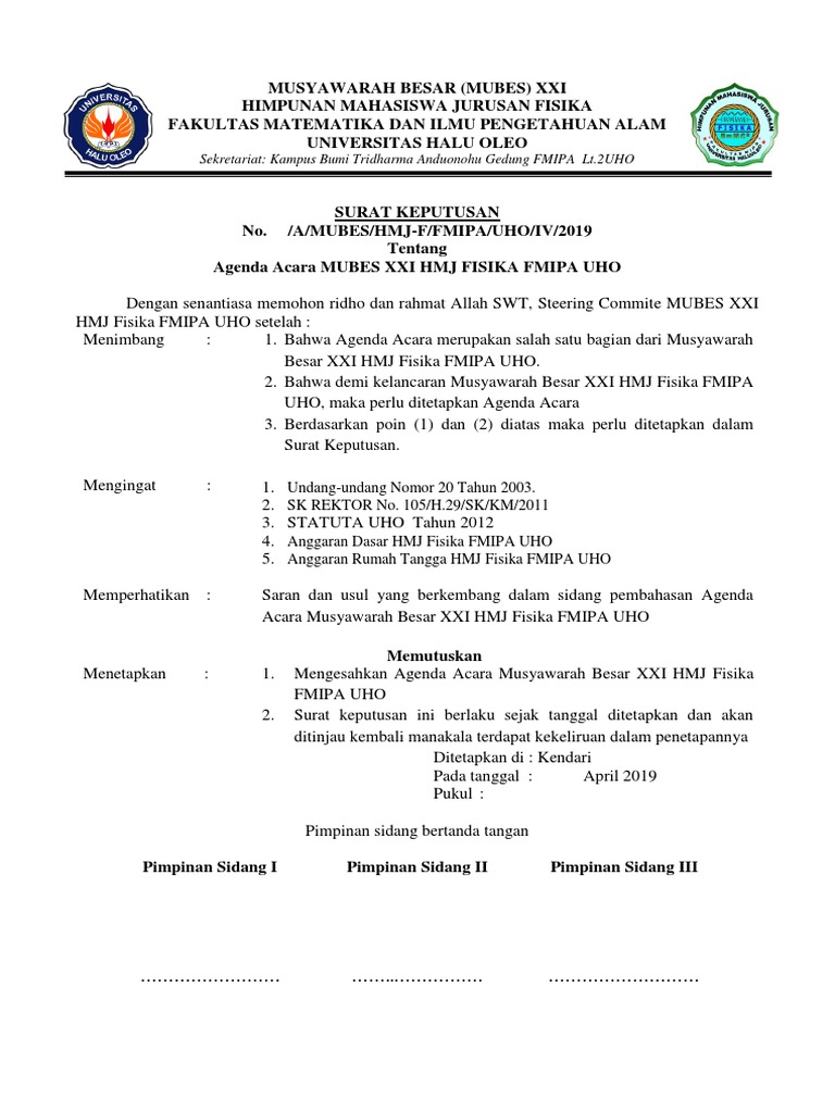 Draf Konsideran MUBES XXI | PDF