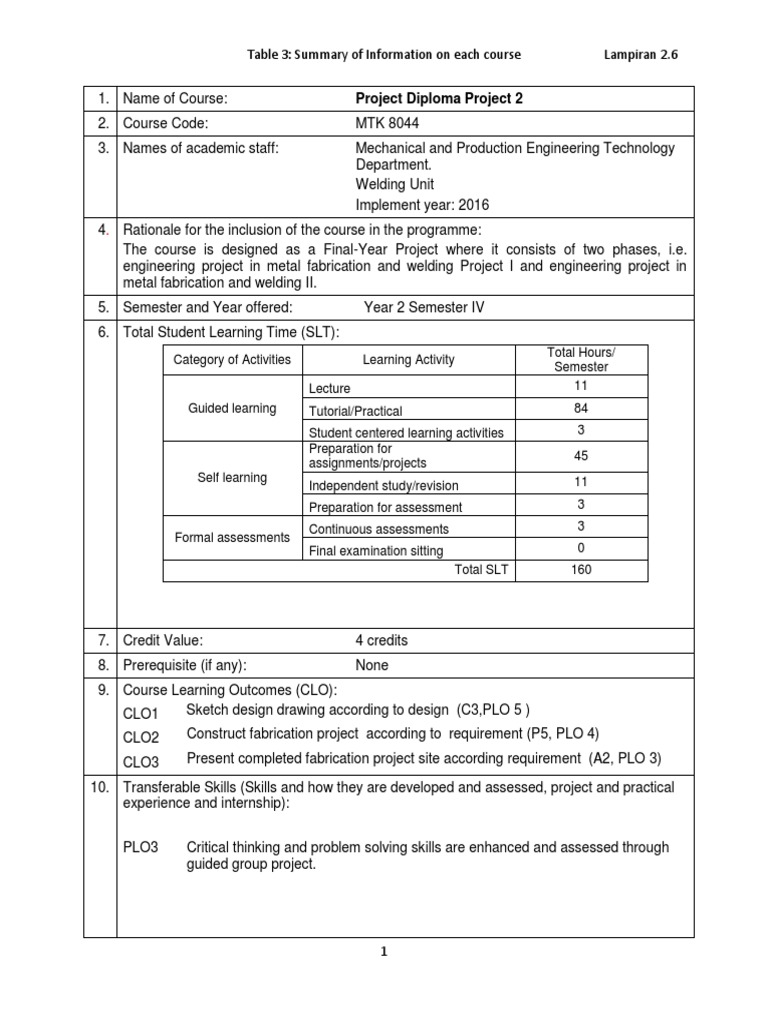 Project-Based Course on Metal Fabrication and Welding Engineering ...