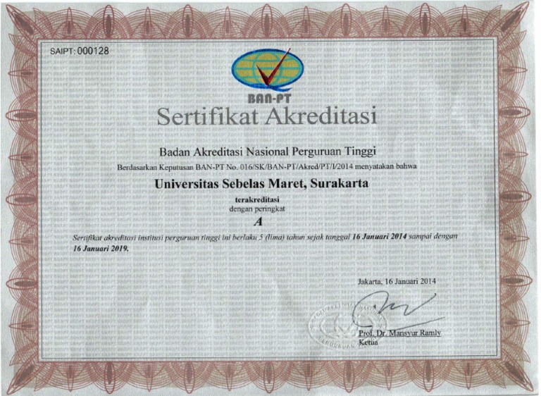 016 SK Ban-Pt Akred PT I 2014 PDF | PDF