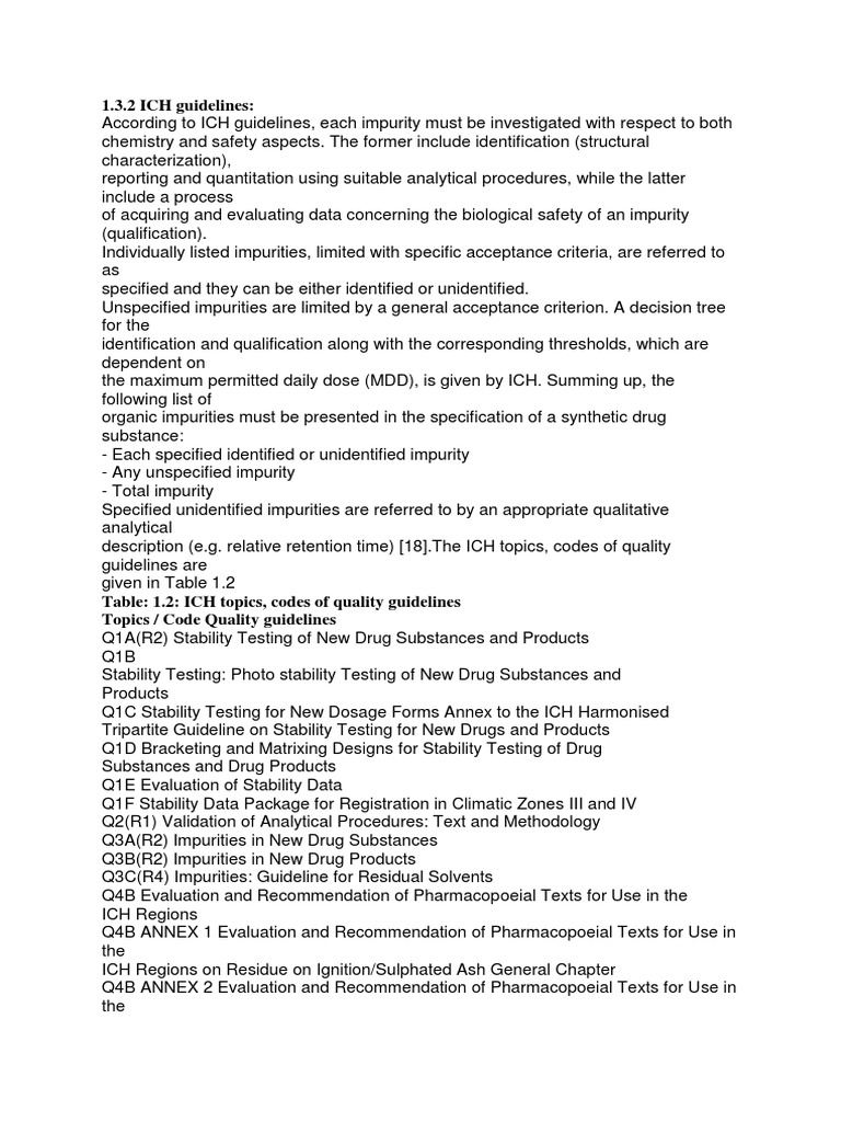 1.3.2 ICH Guidelines | PDF | Biotechnology | Gel Electrophoresis