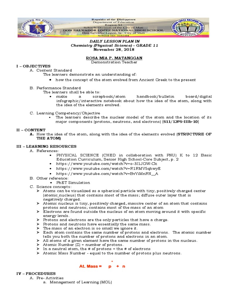 Chemistry-Nuclear Model of An Atom | PDF | Atoms | Proton